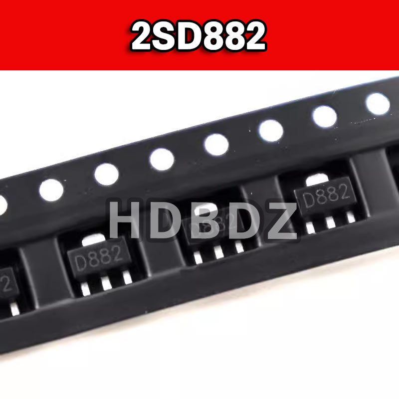 50pcs 2SD882 D882 SOT-89 NPN คริสตัลไฟ Third Stage หลอดชิป IC SMD ...
