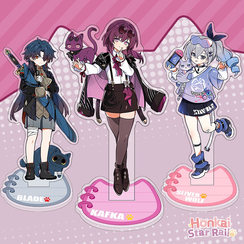 Honkai: Star Rail Merch การ์ตูนยืนป้ายพวงกุญแจป้าย Pin Kafka Blade ...