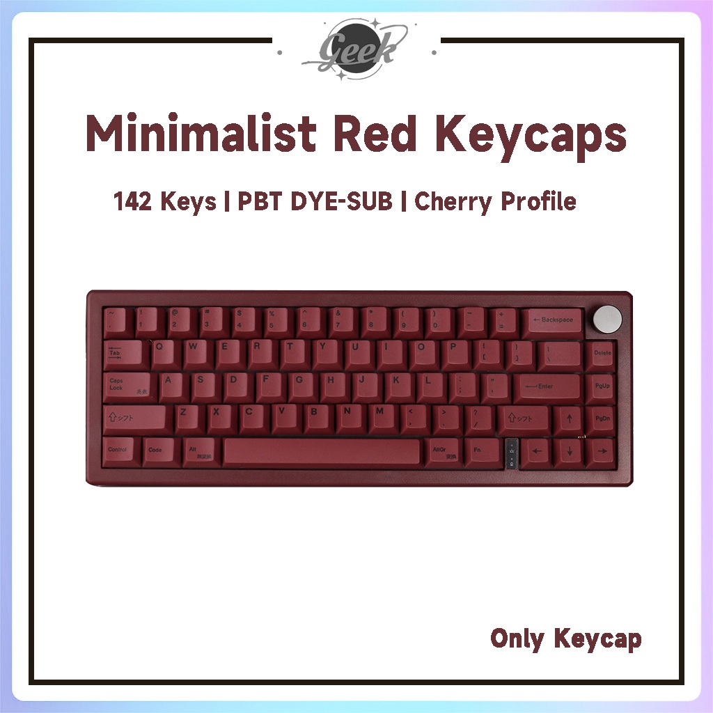 Minimalism Red Keycaps PBT Dye-sub Cherry Profile Keycap Custom Keycaps ...