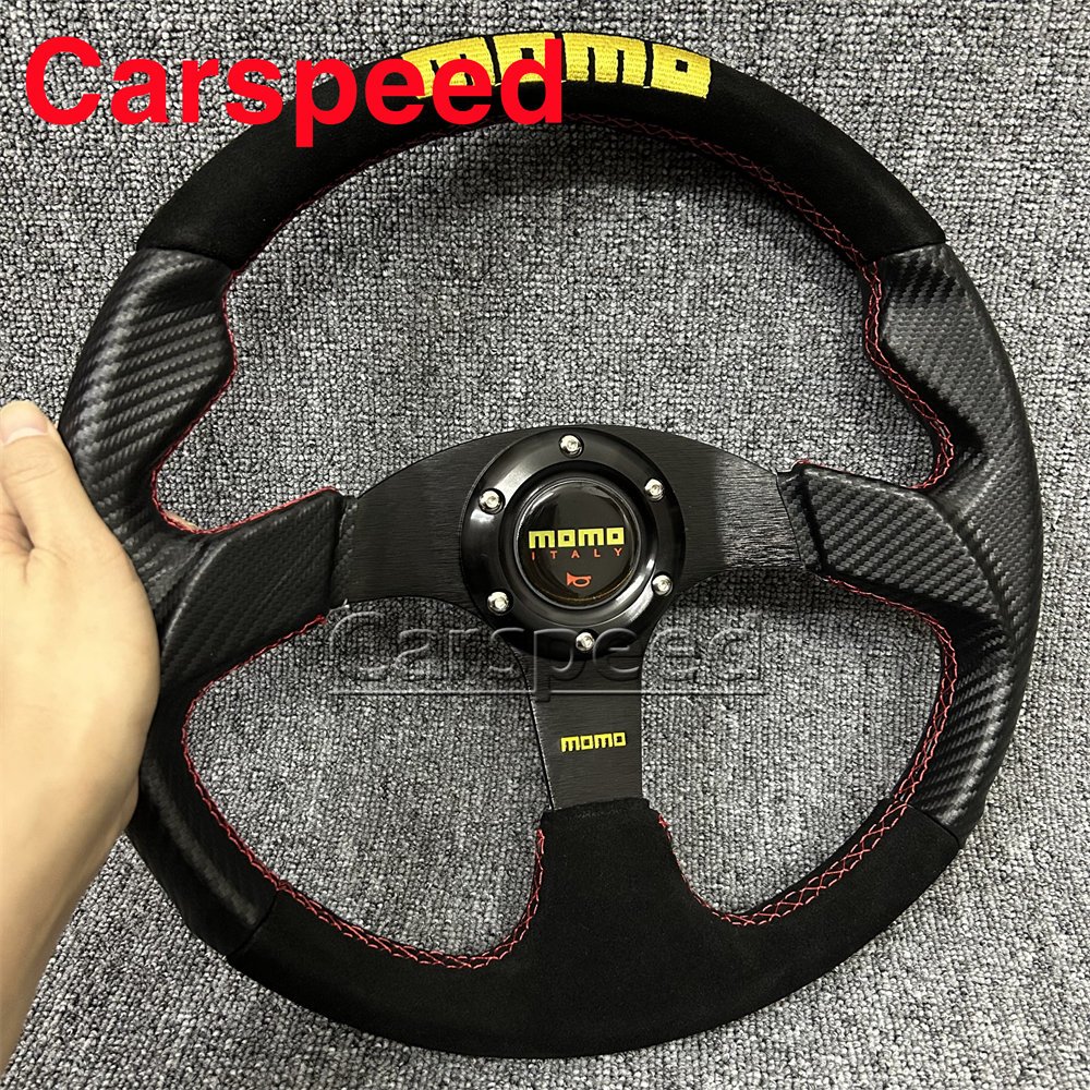13 นิ้ว 14 นิ้ว Universal Drift MOMO Racing พวงมาลัยรถคาร์บอนหนังนิ่ม ...
