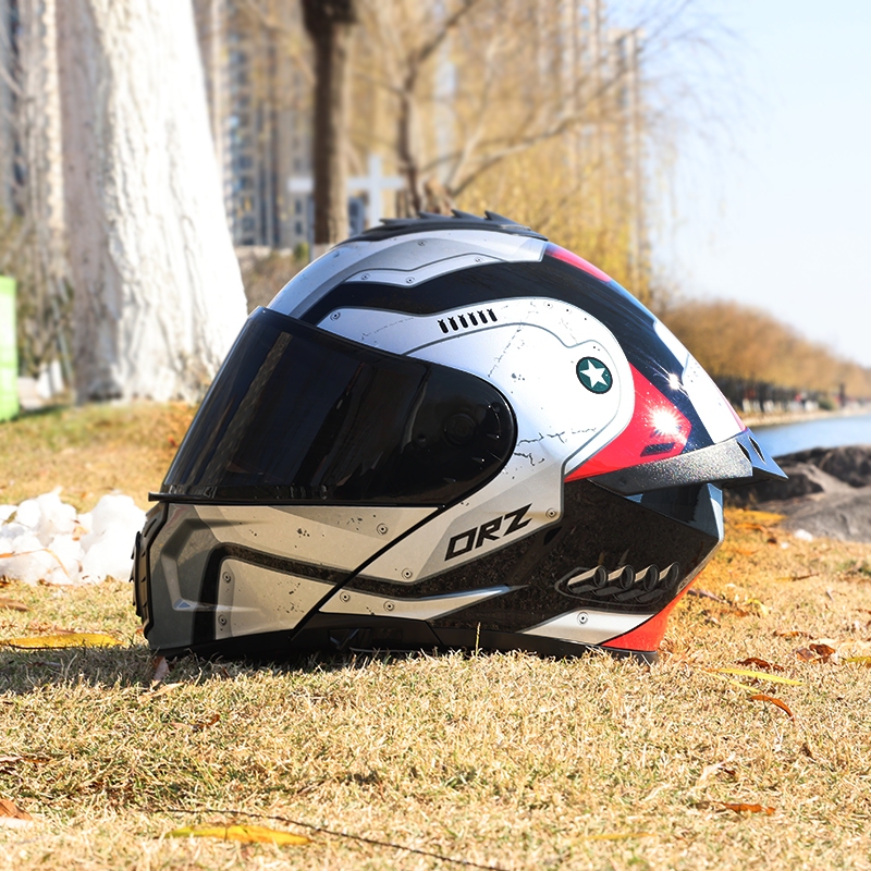 หมวกกันน็อค แบบกระจกคู่ สําหรับขี่รถจักรยานยนต์ Orz | Shopee Thailand