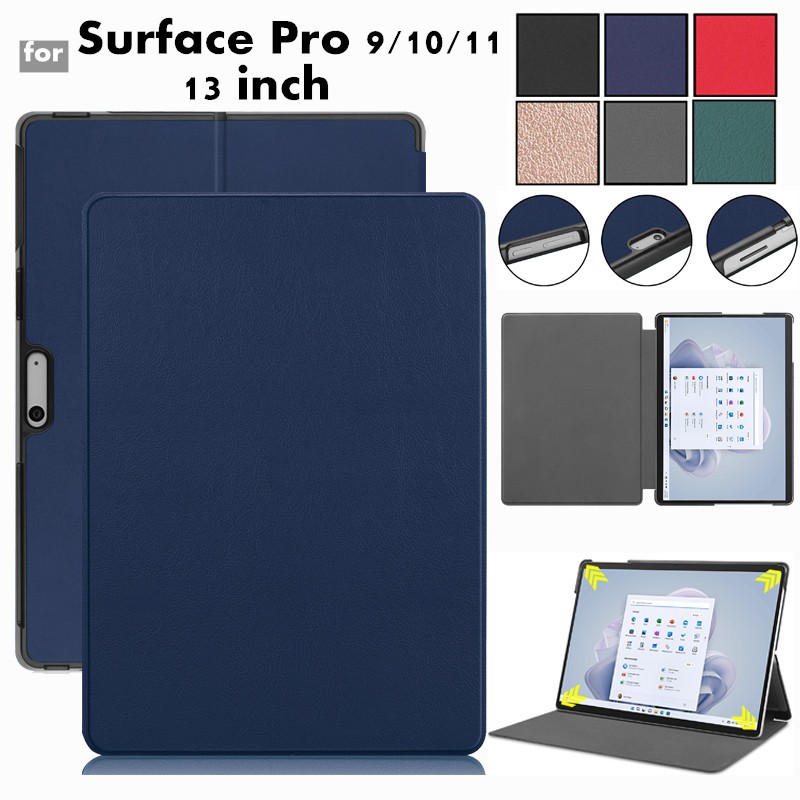 Surface Pro 11 13 inch Tablet Cover PU Leather Case with Auto Wake ...
