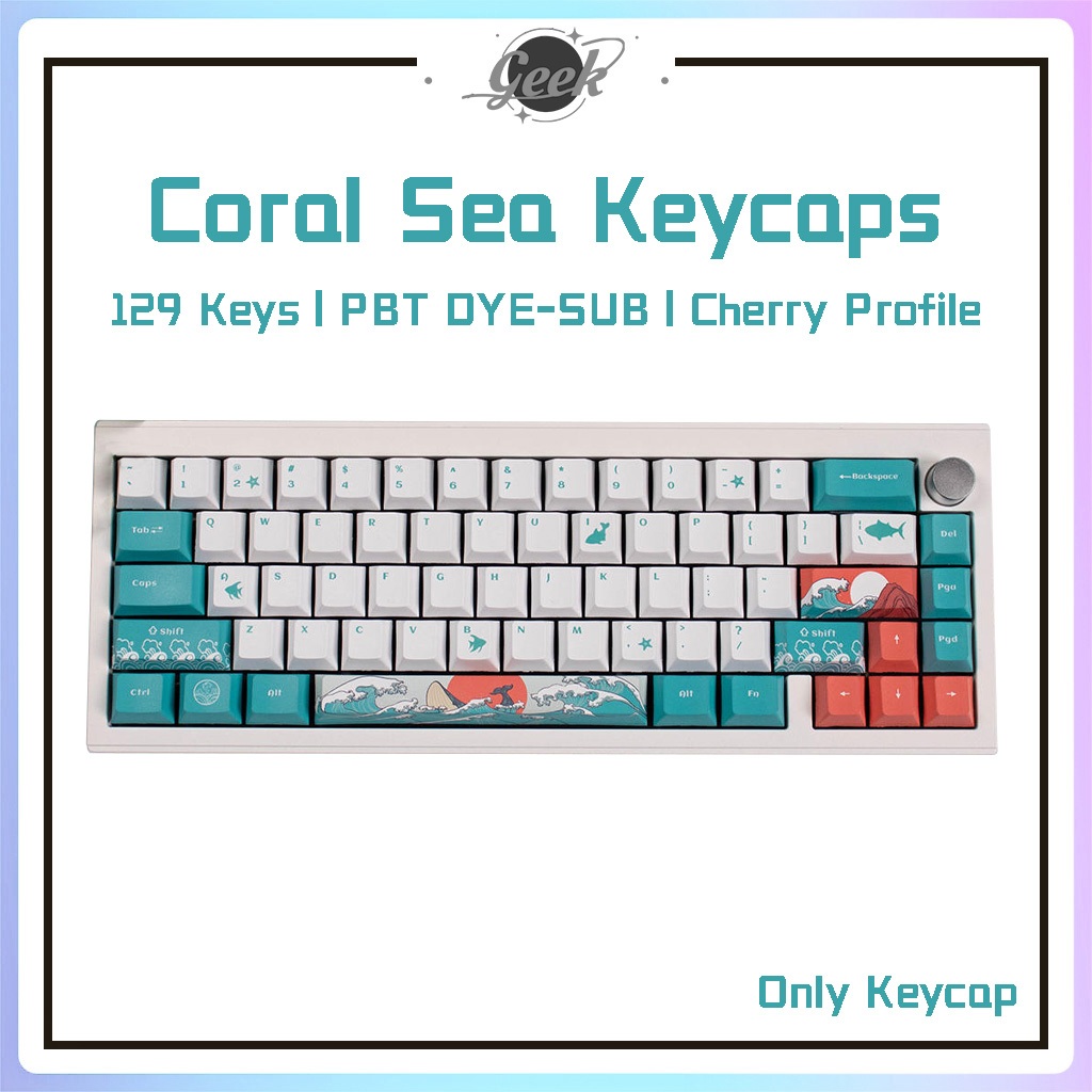 Coral Sea Keycaps PBT Dye-sub Cherry Profile Keycap Custom Keycap เข ้ ...