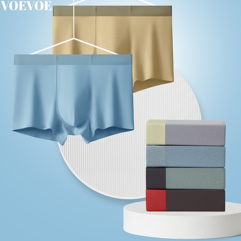 3 ชิ้นvoevoe กางเกงบ็อกเซอร์ผู้ชายชุดชั้นในผ้าฝ้ายต้านเชื้อแบคทีเรียนุ่มและระบายอากาศพร้อมเข็ม ...