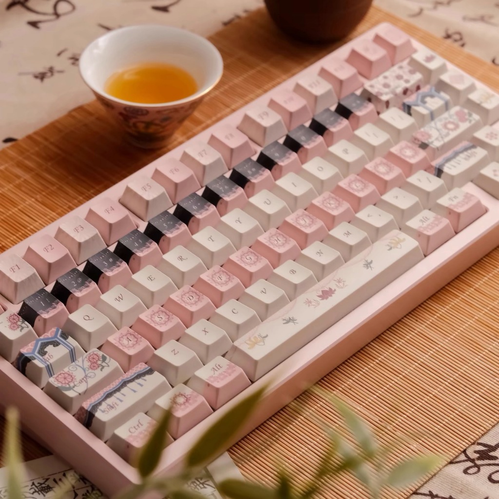 141 คีย์ Peach Blossoms Beam Porcelain Keycaps Cherry Profile keycap ...