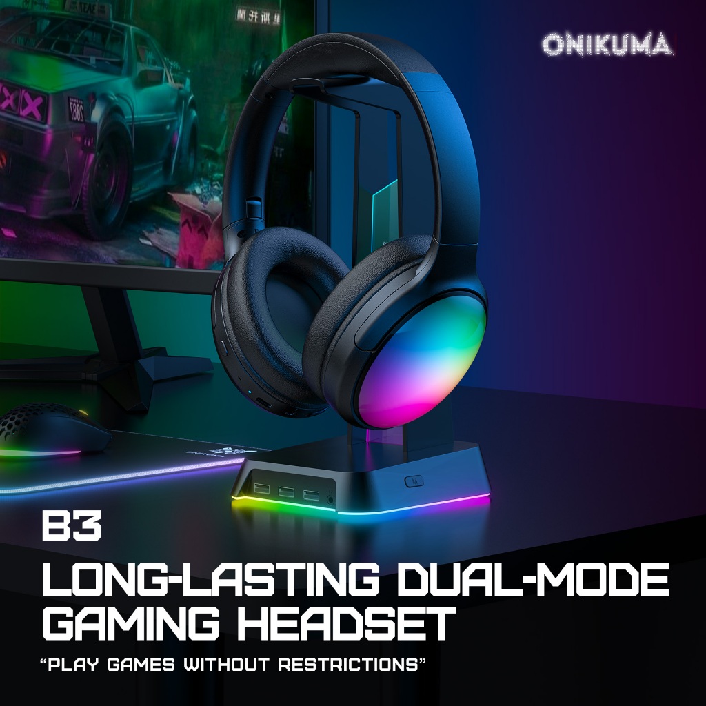 ONIKUMA B60 หูฟัง headphone wireless หูฟังตัดเสียงรบกวน หูฟังสำหรับเล่น ...