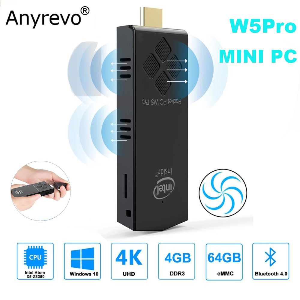 W5 Pro Mini PC Stick Windows 10 2GB 4GB RAM 32GB 64GB ROM 2.4G/5G Dual ...