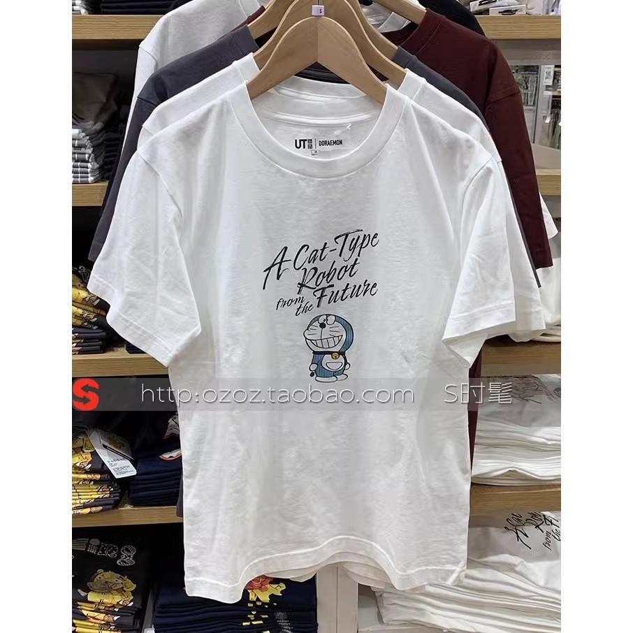 Uniqlo UT เสื้อยืดแขนสั้น Doraemon คู่ผู้ชายและผู้หญิง Doraemon Bar Co ...