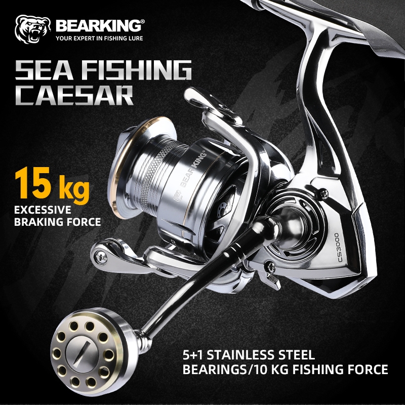 Bearking Sea Fishing Reel CAESAR 1000-6000 5+1BB แบริ่งลากสูงสุด 15KG 5.2:1 โลหะล้อหมุนกันน้ํา ...