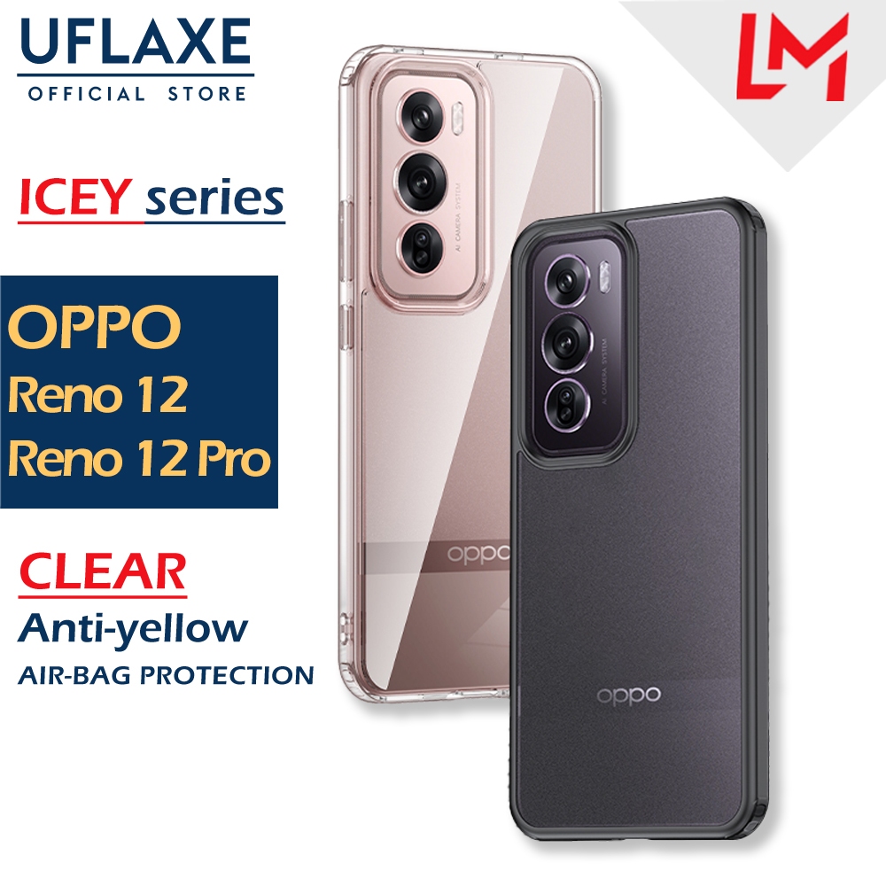 UFLAXE ICEY เคสแข็งสำหรับ OPPO Reno 12 / Reno 12 Pro เคสโทรศัพท์ใสด้าน ...