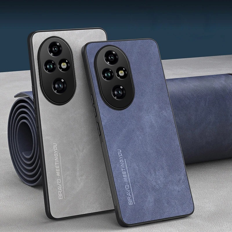 สําหรับ Honor 200 Pro 2024 ผิวรู้สึกไฟเบอร์หนังนุ่มกรอบ Honor 200 Honar ...