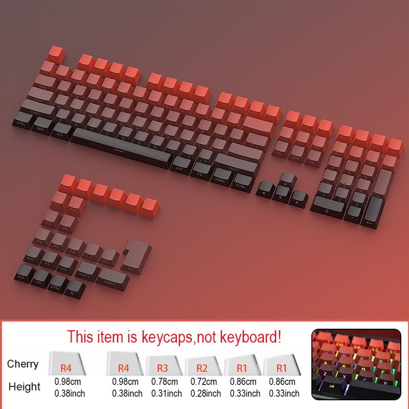 Side Print Keycaps 130+ คีย์ Cherry Profile ไล่โทนสี Backlit Keycap ...