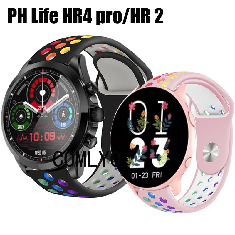 สําหรับ PH Life HR4 Pro HR 2 สายรัดสมาร์ทนาฬิกาซิลิโคน Rainbow ผู้หญิงผู้ชายนุ่มกีฬา Band ...