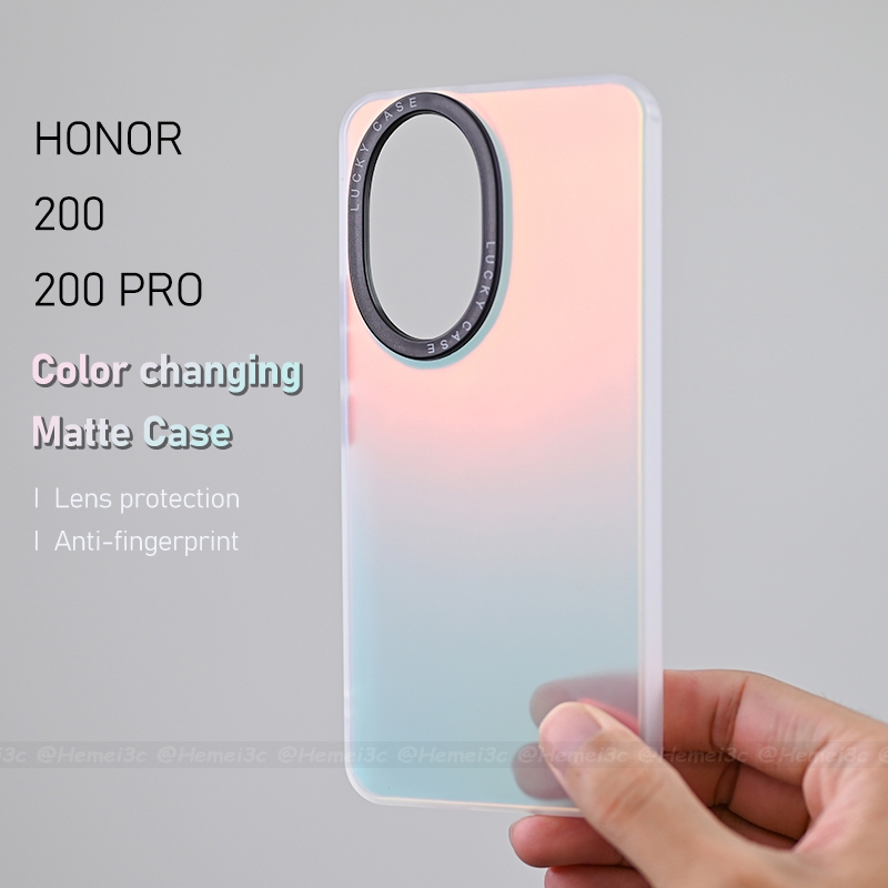 สําหรับ Honor 200 Pro Casing เคสโทรศัพท์แบบแข็งโปร่งแสงสี | Shopee Thailand