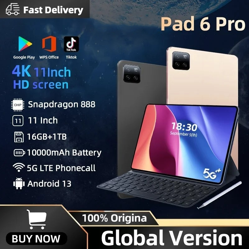 Pad Original Pad 6 Pro Android 13 แท็บเล็ต 11 นิ้ว HD แท็บเล็ต, แท็บเล ...