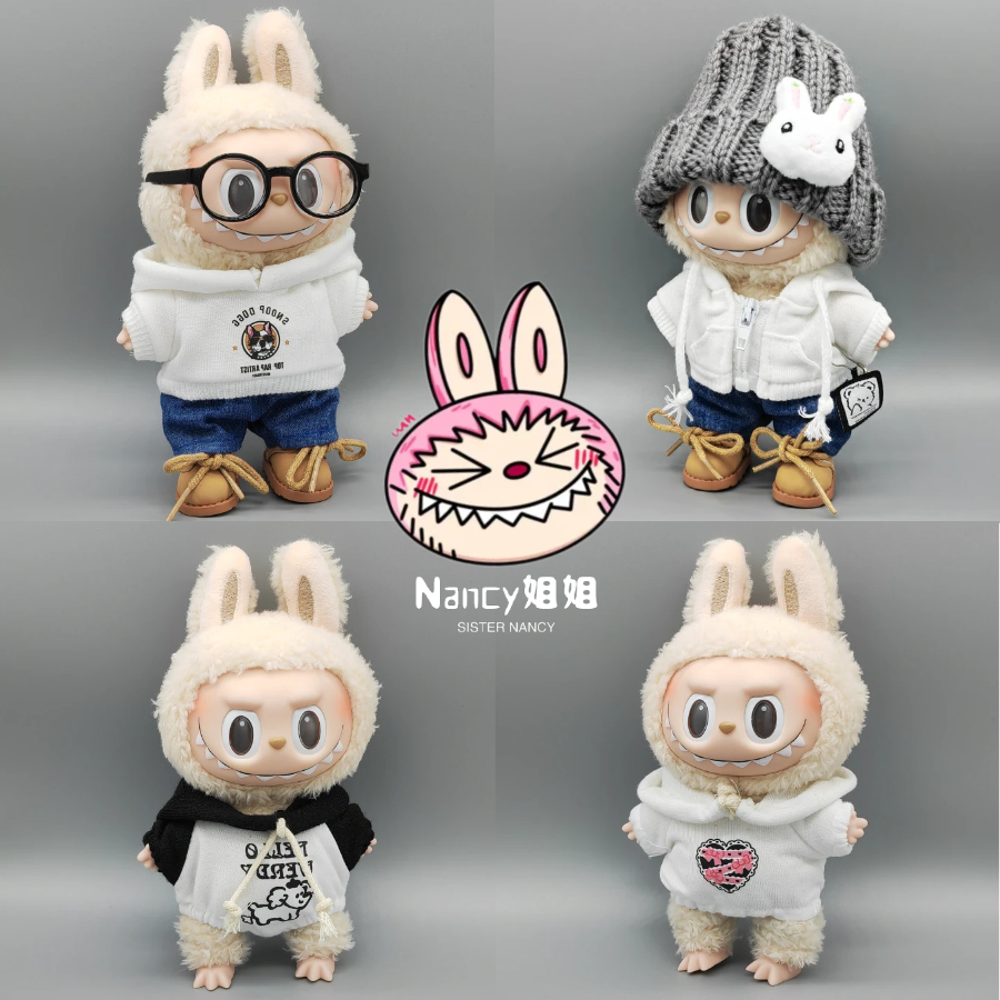 Labubu Labubu Doll Clothes Zipper Jacket 17cm Labubu เสื้อผ้าเด็ก DIY ...