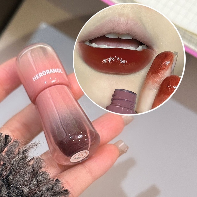 【PY】HERORANGE กันน้ําัลิปกลอสเนื้อกระจก ติดทนนาน ให้ความชุ่มชื้น ไม่จาง ...