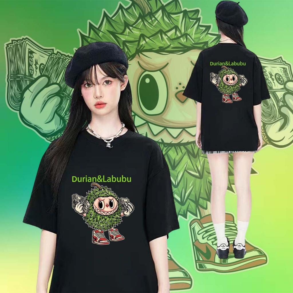 เสื้อลาบูบู้ labubu&durian Pop Mart ผ้าCotton 100% พร้อมส่ง ใส่ได้ ทั้ง ...