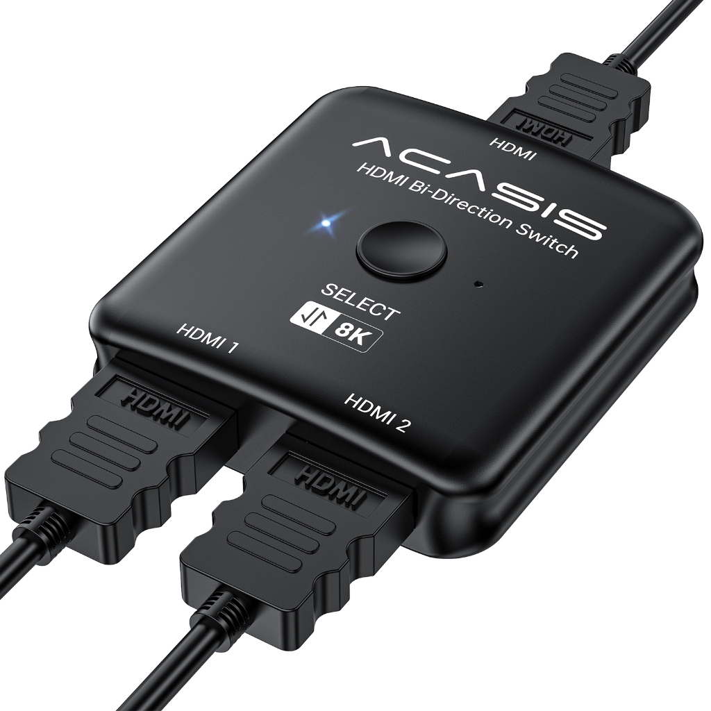 Acasis HDMI Switch Splitter 8K60hz, Bidirectional HDMI 2.1 Switcher 2 ...