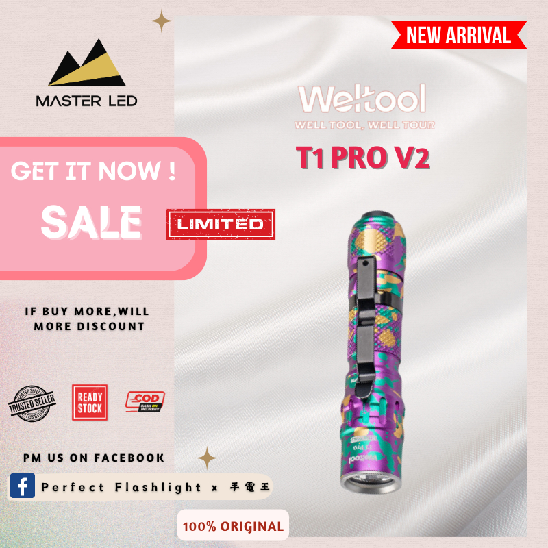 Perfect flashlight Weltool T1 Pro V2 AA/14500 EDC ไฟฉาย LED | Shopee ...