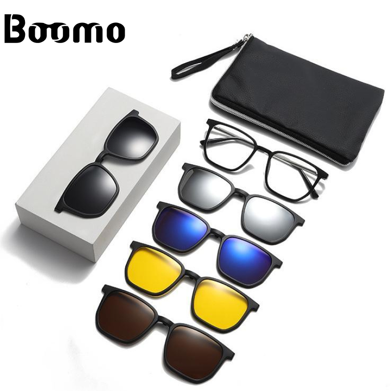 Boomo - แว่นกันแดดแม่เหล็กห้าในหนึ่งเดียวผู้ชายแว่นกันแดดโพลาไรซ์ ...