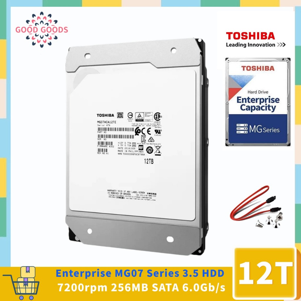 Toshiba Enterprise (MG07ACA12TE) 12TB HDD 7200 RPM 256MB แคช SATA 6Gb/s ...