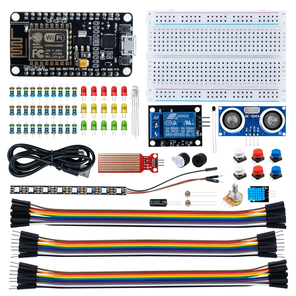 KLYSTR NodeMcu ESP8266 บอร์ดพัฒนา Wifi Starter Kit สําหรับ IoT Breadboard Wifi Sensor โมดูลชุด ...