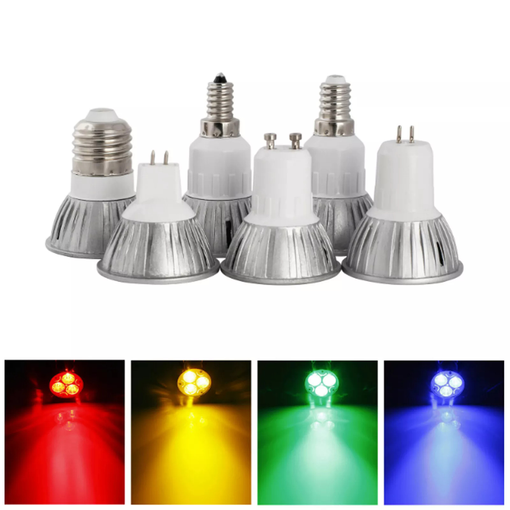 หลอดไฟ LED Spot สีสัน GU10 E27 E14 B22 B15 3W 24V 12V โคมไฟเปลี่ยน 30W ... หลอดไฟ LED Spot สีสัน GU10 E27 E14 B22 B15 3W 24V 12V โคมไฟเปลี่ยน 30W ...