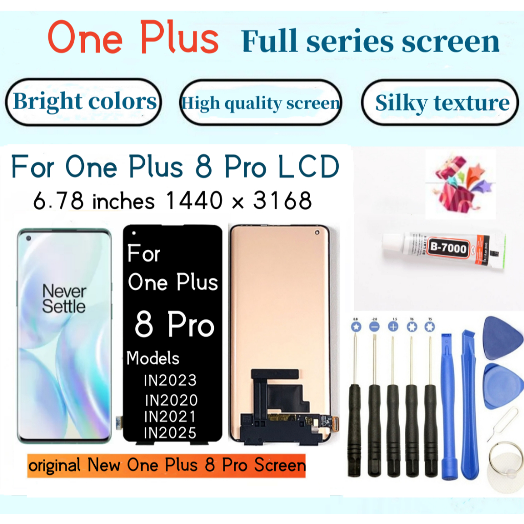Original ยี่ห้อใหม่ One Plus 8 Pro จอแสดงผล LCD สําหรับ OnePlus 8 ...