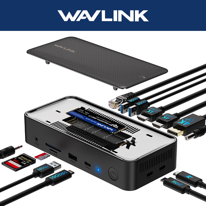 Wavlink 13-In-1 Type C Docking Station Triple Display Dock USB C 10Gbps ...