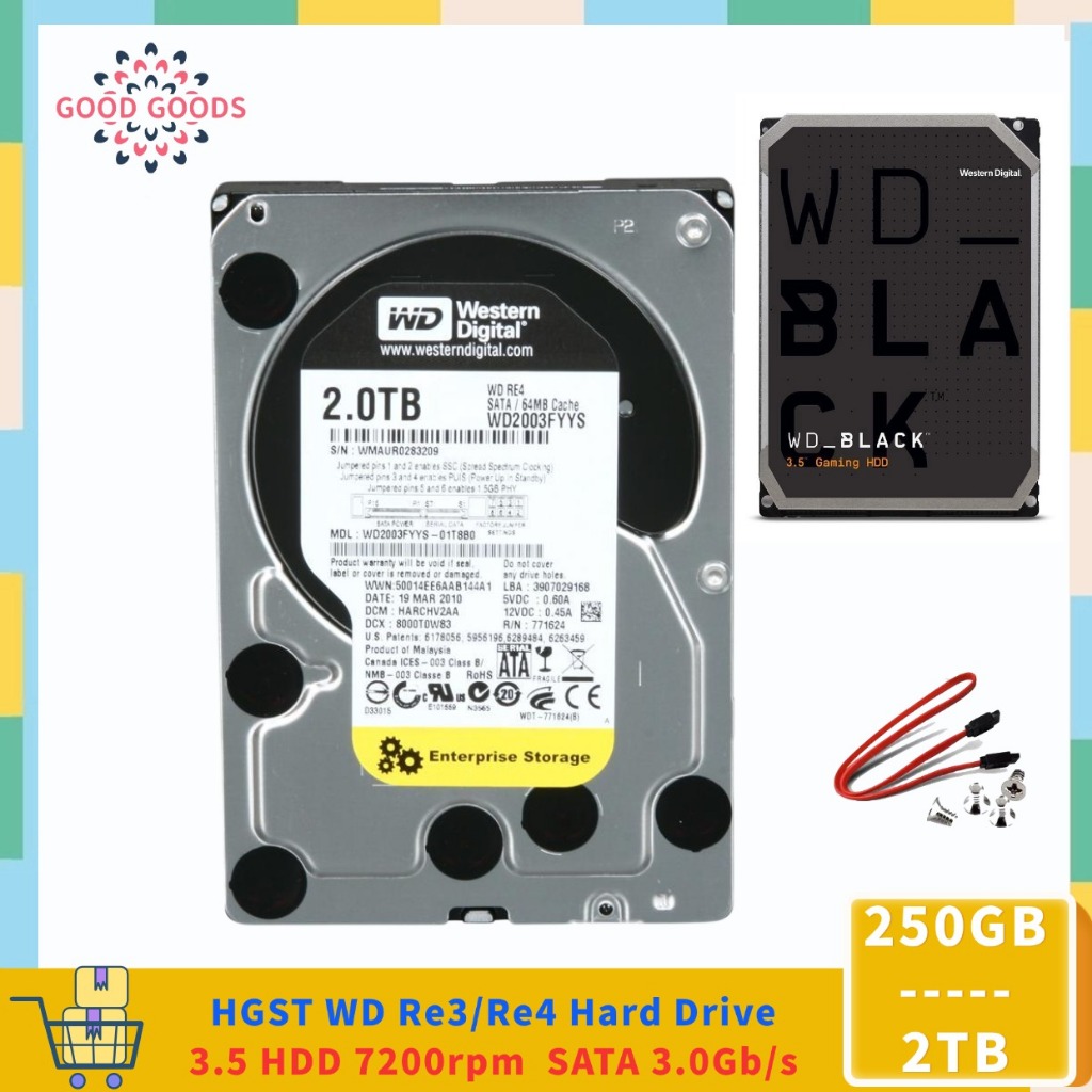 Hgst WD Re3 Re4 Re4-GP 250GB 320GB 500GB 750GB 1TB 2TB HDD 3.5 นิ้ว ...