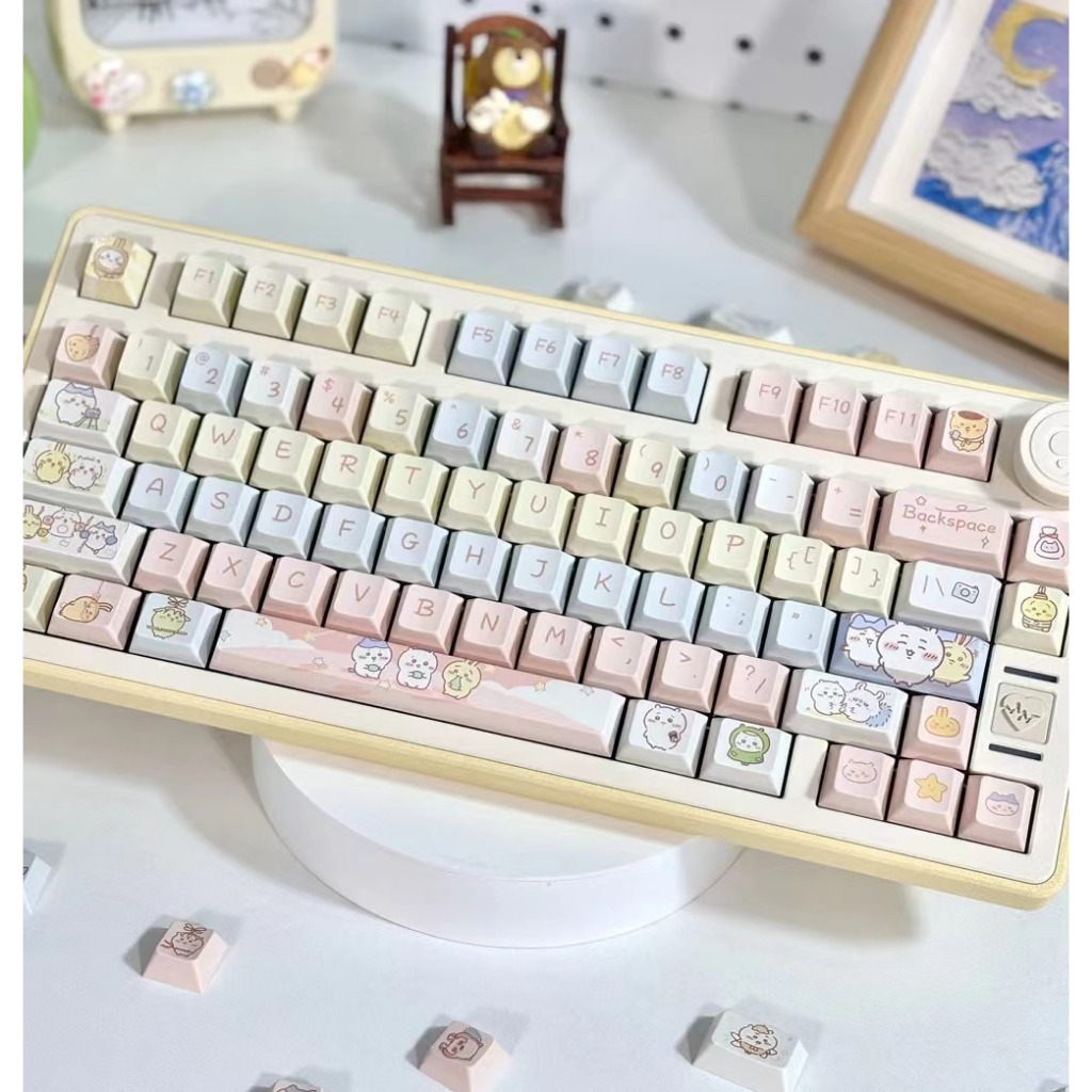 95 คีย์ Chikawa Keycaps Cherry ความสูง PBT ระเหิดความร้อน Keycap แป้น ...