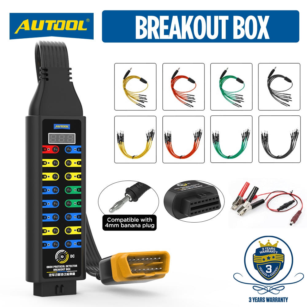 Autool OBD Breakout Box เข้ากันได้กับเครื่องสแกนเนอร์ OBD2/มัลติมิเตอร์ ...