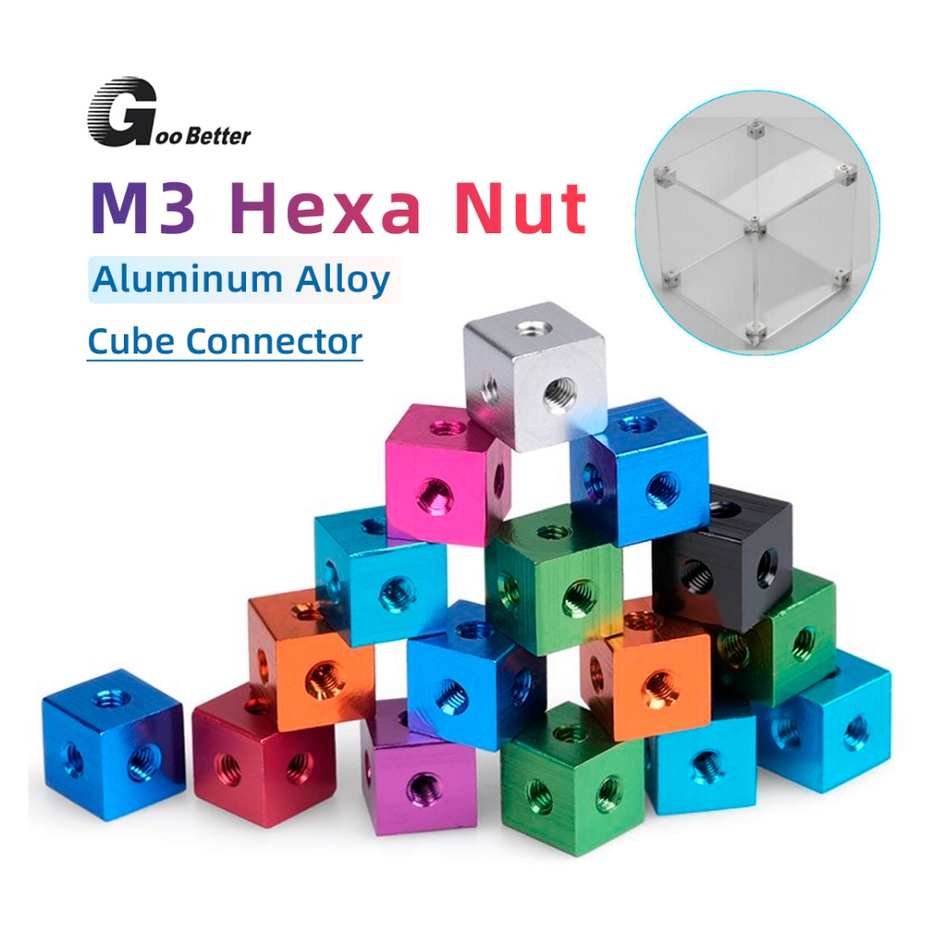 M3 Cube Connector อลูมิเนียมยึด 10 มม.Square Spacer Standoff Tee 6 ทิศ ...