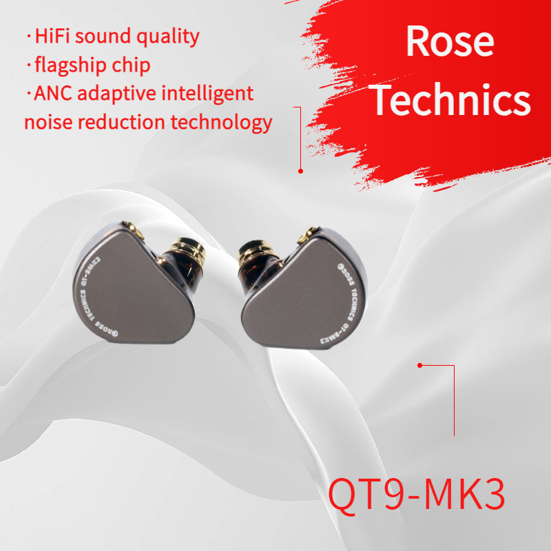 Rose Technics QT9-MK3 หูฟังแบบมีสาย Hybrid หูฟังชนิดใส่ในหูหูฟังไฮไฟ IEM หูฟัง | Shopee Thailand