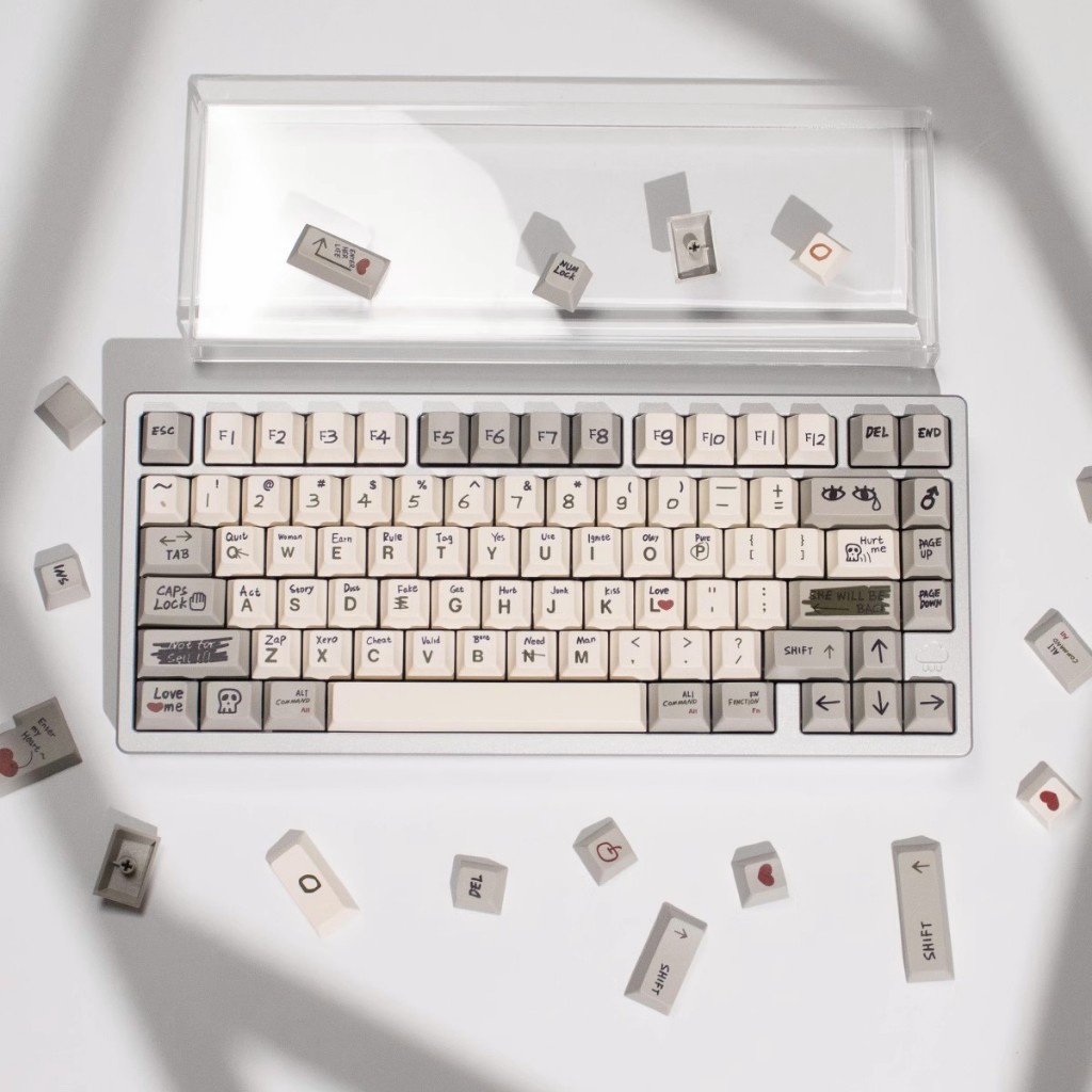 142 คีย์ Retro Love Story keycap Cherry Profile Keycaps PBT Dye ...