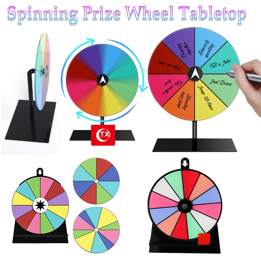 8 ช่องอะคริลิค Spinning Prize ล้อสี Editable Dry Erase Spin Wheel ...