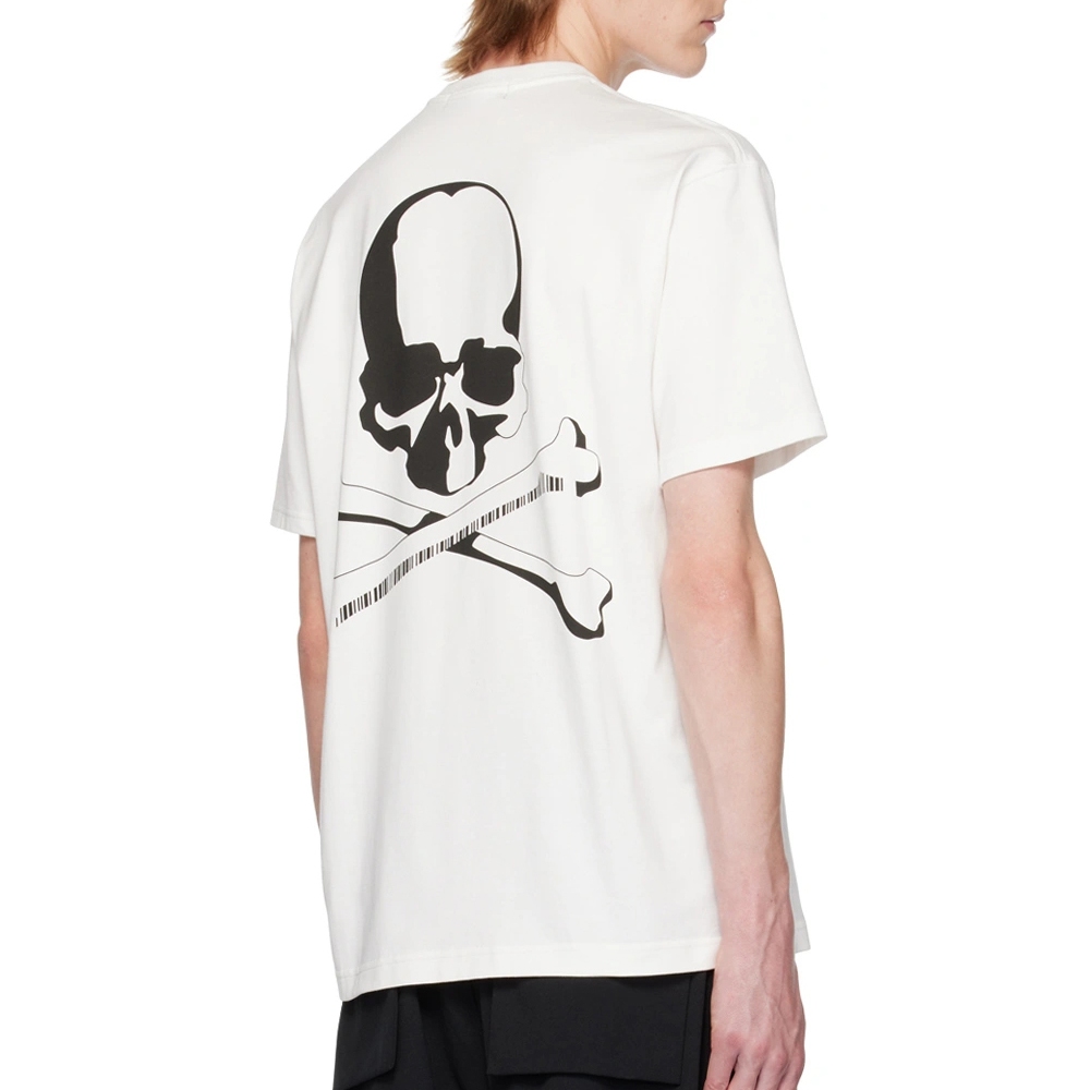 Mastermind Dark Skull Barcode พิมพ์ Pima Cotton คู่หลวมเสื้อยืดไหล่ ...