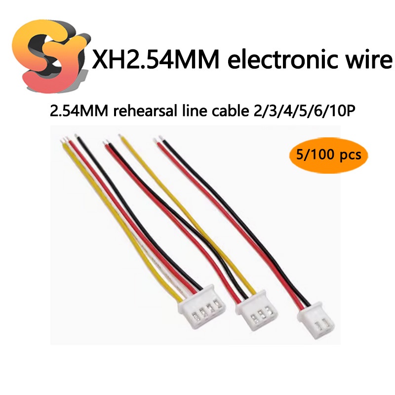 [อุปทานพร้อมสต็อก] Xh2.54 Terminal Wire 2.54MM Single-Head Tin-Plated Color Flat Wire Connection ...