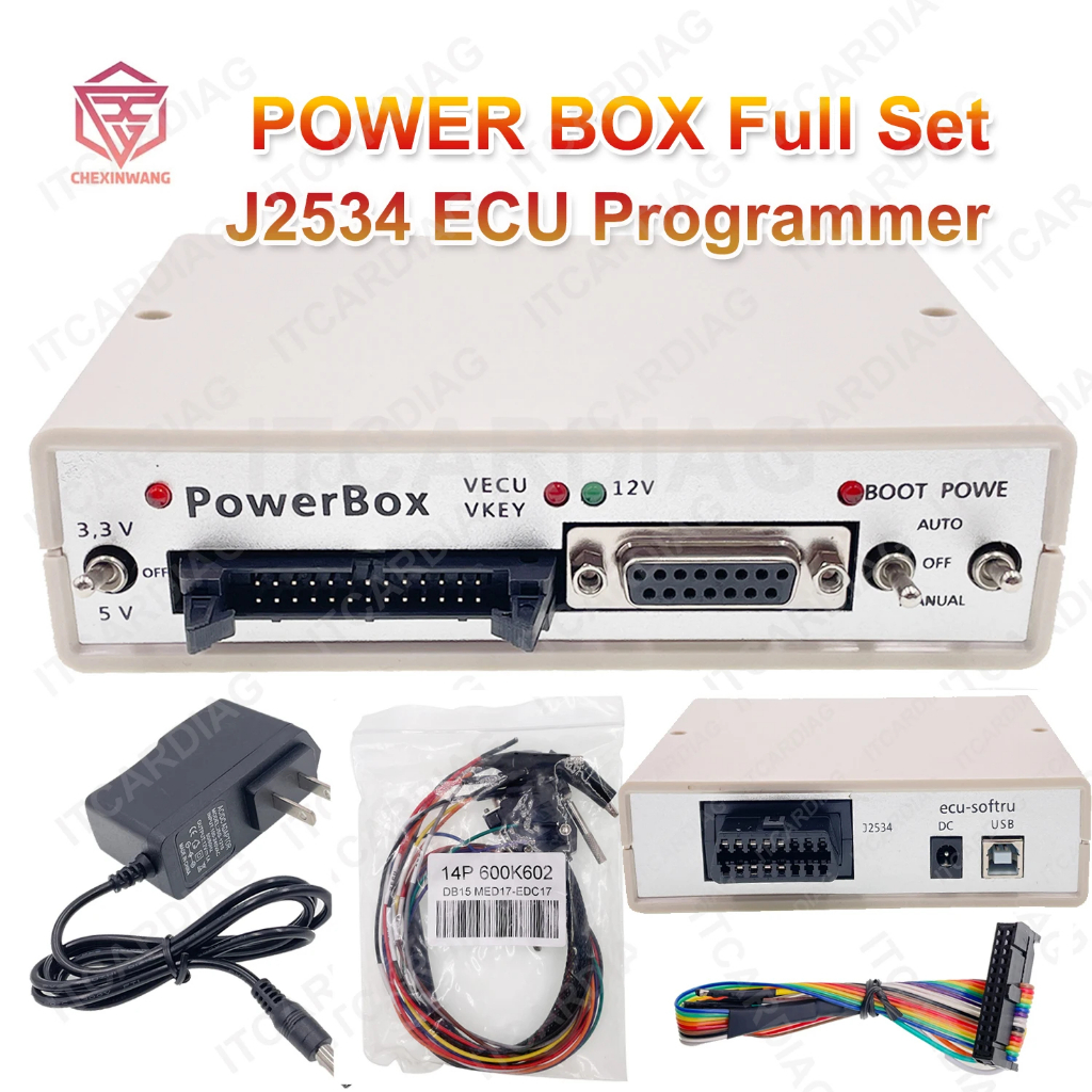 กล่องไฟ ECU Programmer JTAG PowerBox สําหรับ PCM แฟลชผ่าน J2534 ทํางาน Openport 2.0 Power Box ...