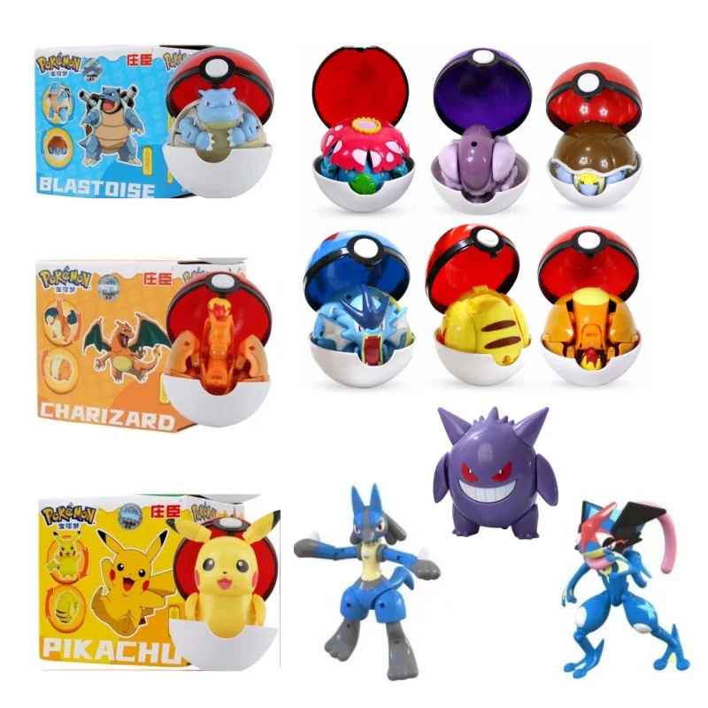 Pokemon Toys Set Pocket Monster Pikachu Pokemon Game Poke Ball Model ...