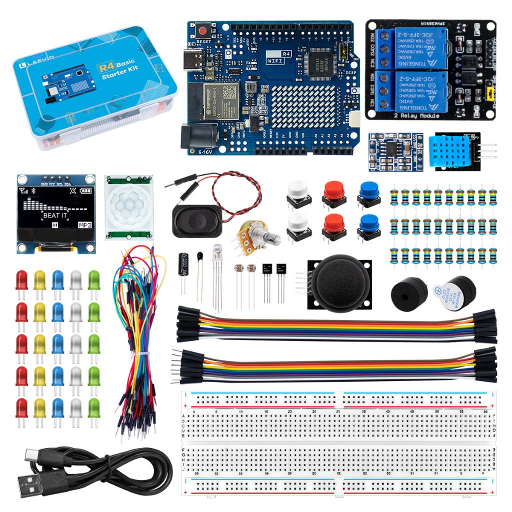 Lafvin Arduino UNO R4 Basic Starter Kit พร้อมเครื่องจ่ายขนมปัง DHT11 ...