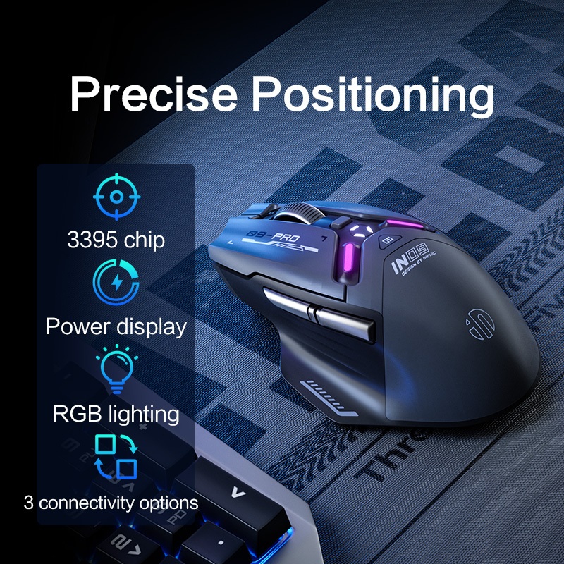 Inphic IN9 pro เมาส์สําหรับเล่นเกมไร้สาย/แบบมีสาย/Bluetooth5.0 Tri-mode ...