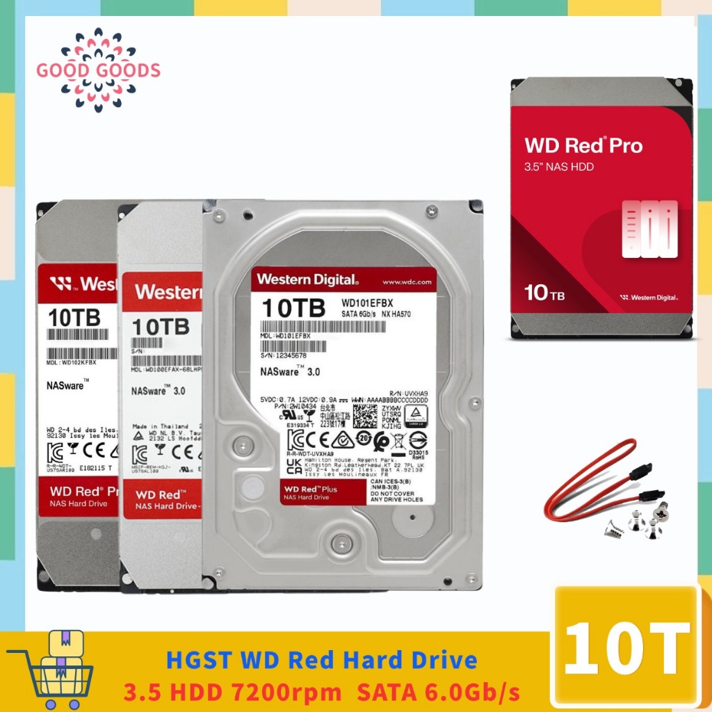 Hgst WD RED/RED PLUS/RED PRO 10TB HDD - 3.5" ภายใน - 7200 RPM/5400 RPM ...