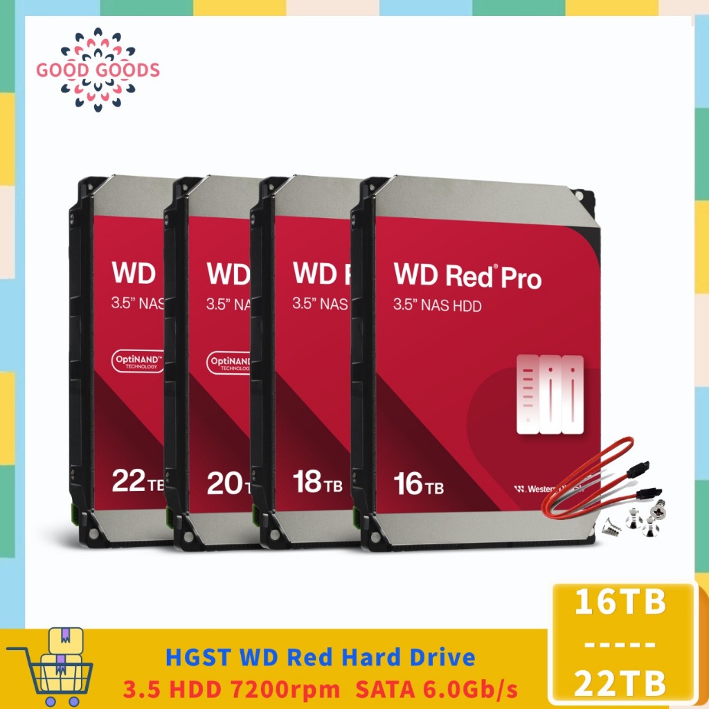 Hgst WD RED PRO 16TB 18TB 20TB 22TB HDD - 3.5" ภายใน - 7200 RPM SATA ...