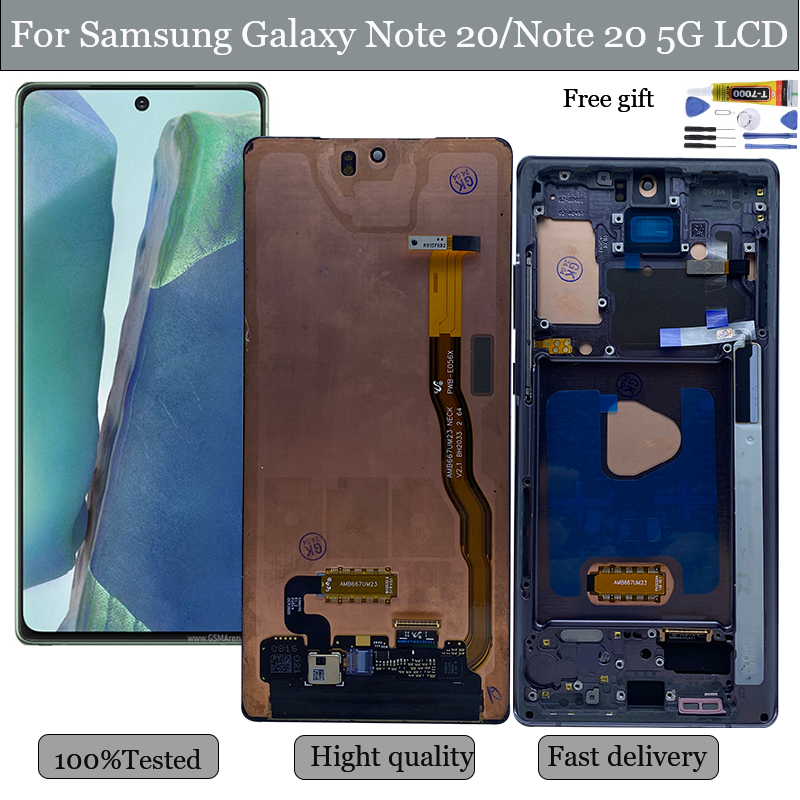 Original AMOLED สําหรับ Samsung หมายเหตุ 20 N980 LCD สําหรับ Samsung ...