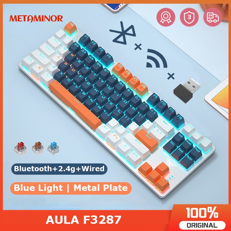 Aula F3287 แป้นพิมพ์เครื่องกลไร้สาย 3 โหมดแบบมีสาย / 2.4g / แป้นพิมพ์ ...
