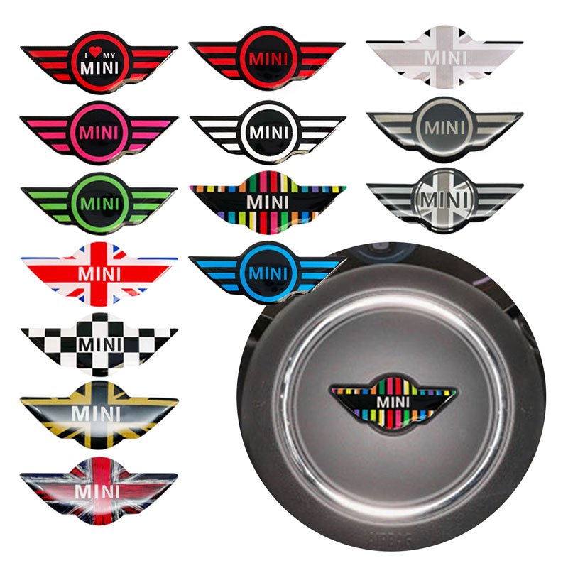 พวงมาลัยรถสติกเกอร์สัญลักษณ์ตกแต่งสําหรับ Mini Cooper John Cooper Works ...