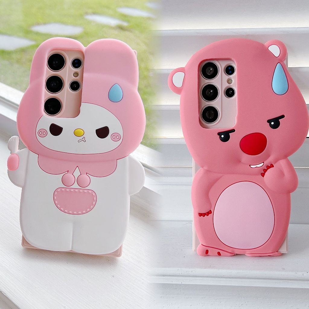 สามมิติ ซิลิโคน น่ารัก เมโลดี้ Loopy สีชมพู บีเวอร์ตัวน้อย เคส Samsung ...