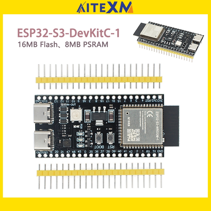 Esp32-s3 บอร์ดพัฒนา 2.4G Wifi โมดูลสําหรับ Arduino ESP IDF ESP32-S3-WROOM-1 N16R8 44Pin Type-C ...